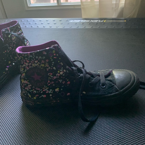 Converse | Shoes | Black With Confetti Design Converse So Cute Size ...